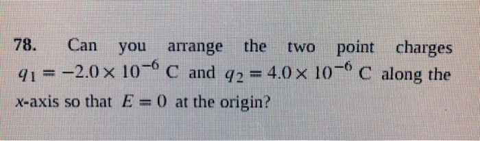 Solved Can you arrange the two point charges q_1 = -2.0 | Chegg.com