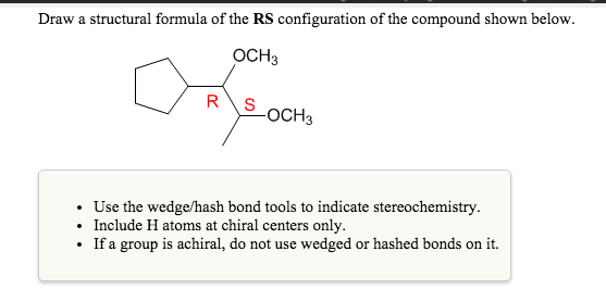 Solved Draw a structural formula of the RS configuration of | Chegg.com