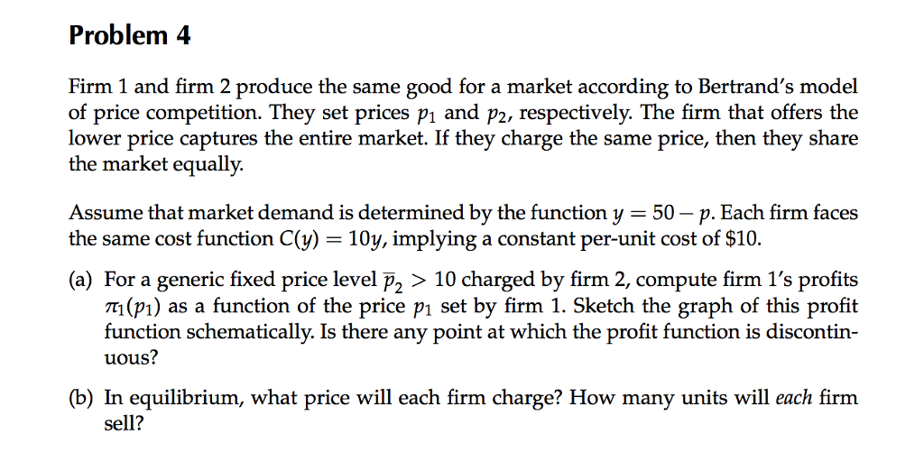 Solved Firm 1 and firm 2 produce the same good for a market | Chegg.com