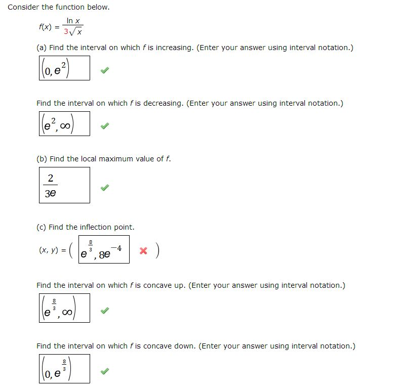 Solved Consider the function below. Find the interval on | Chegg.com