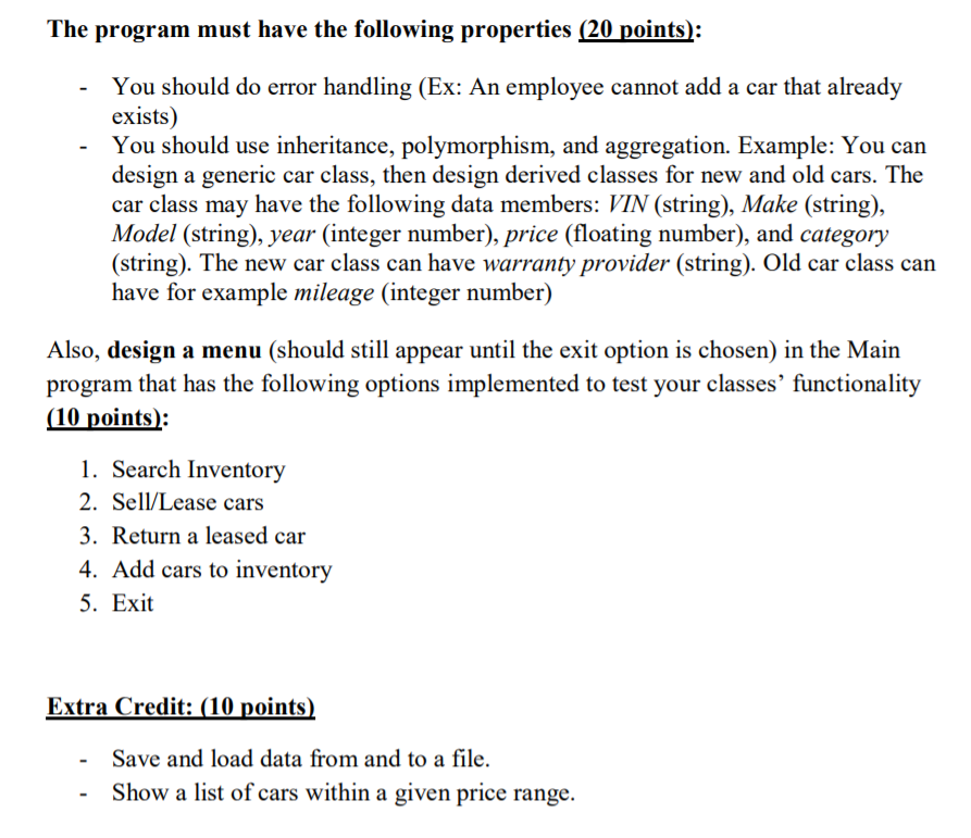 Submission Format: 1. The project should be submitted | Chegg.com