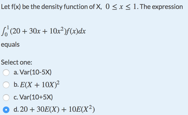 Solved Let f(x) be the density function ofX, 0 | Chegg.com