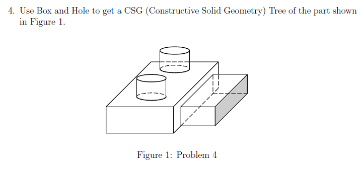Solved 4. Use Box and Hole to get a CSG (Constructive Solid | Chegg.com