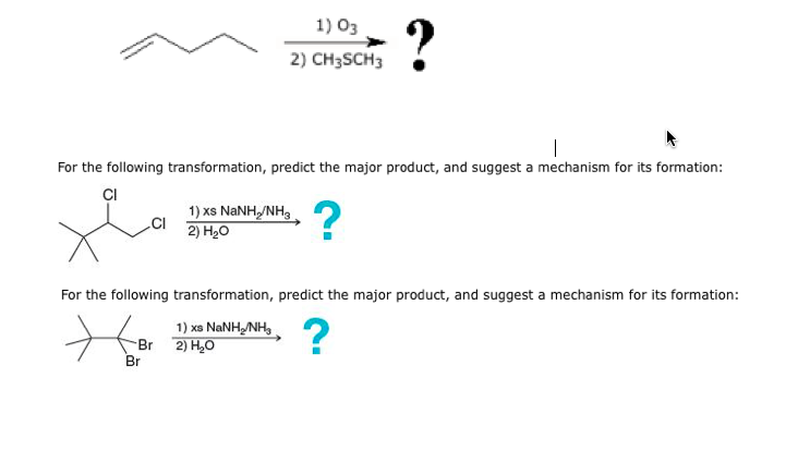 Solved 1) 03 2) CH3SCH3 . For the following transformation, | Chegg.com