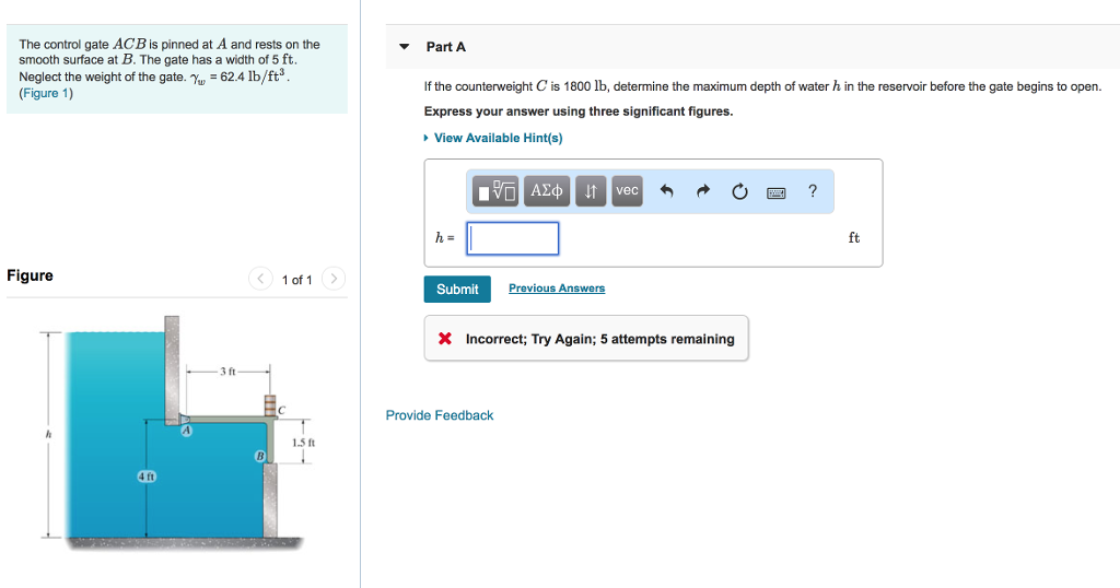 Solved The control gate ACB is pinned at A and rests on the | Chegg.com