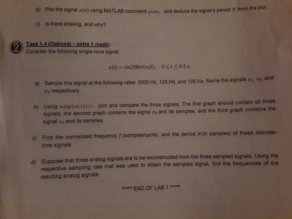 Solved Plot the signal x(n) using MATLAB command stem, and | Chegg.com