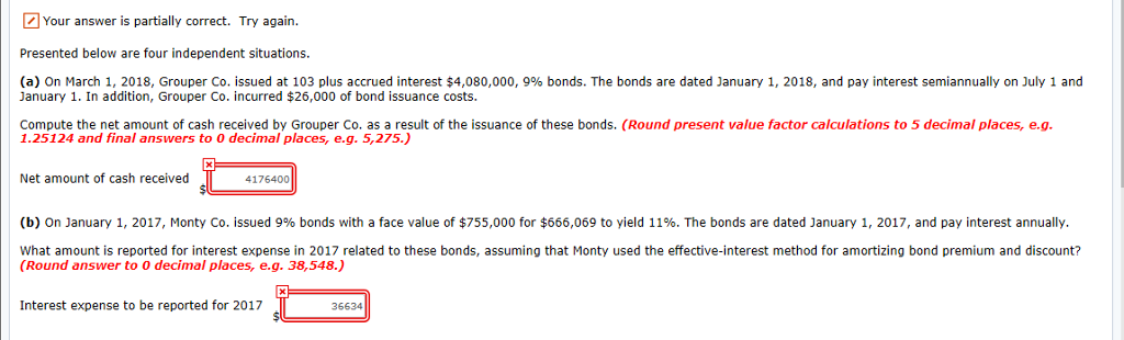 Solved Your answer is partially correct. Try again. | Chegg.com