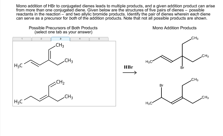 Solved Mono addition of HBr to conjugated dienes leads to | Chegg.com