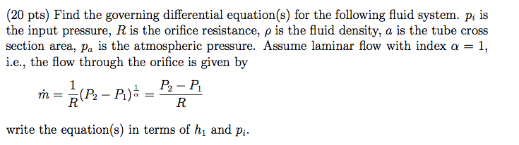 CONTROL SYSTEM - Fluid Model | Chegg.com