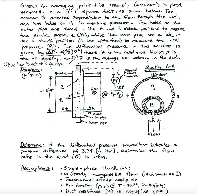 Solved An averaging tube assembly () is placed vertically | Chegg.com