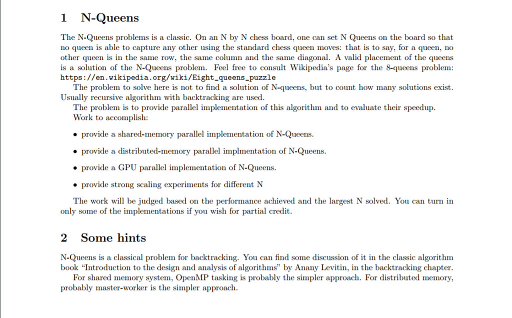 Solved The N-Queens problems is a classic. On an N by N | Chegg.com Solved The N-Queens problems is a classic. On an N by N | Chegg.com