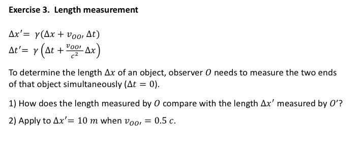 Solved Length measurement delta x' = Rho(delta x + | Chegg.com