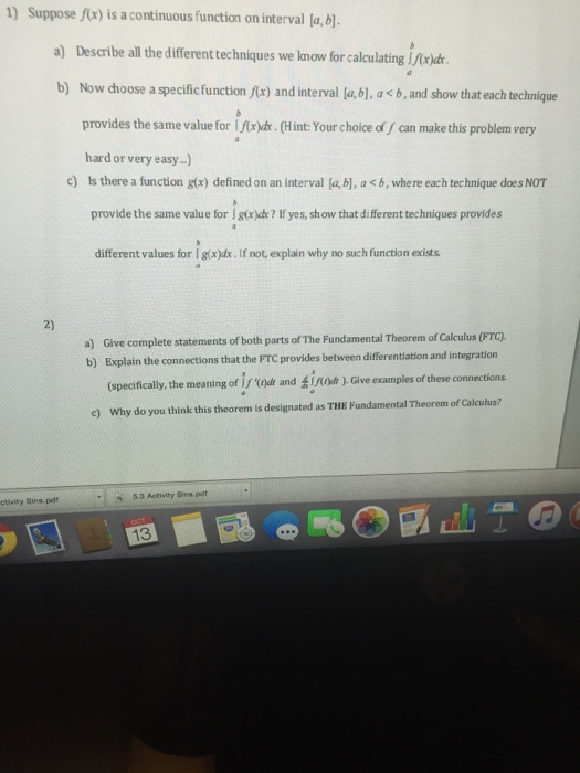 Solved Suppose f(x) is a continuous function on interval [a, | Chegg.com