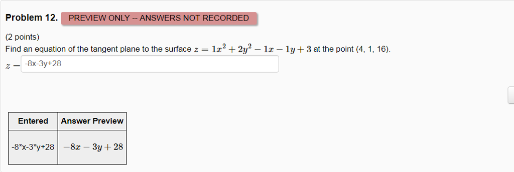 Solved Problem 12. PREVIEW ONLY -ANSWERS NOT RECORDED (2 | Chegg.com