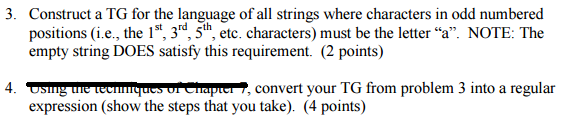 Solved 3. Construct a TG for the language of all strings | Chegg.com