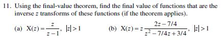 Solved Using the final-value theorem, find the final value | Chegg.com