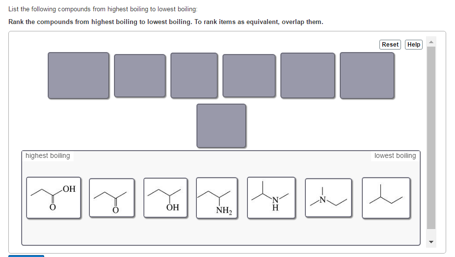 Solved List the following compounds from highest boiling to | Chegg.com