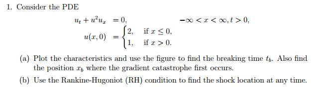 Solved Consider the PDE u_t + u^2 u_x = 0, - infinity