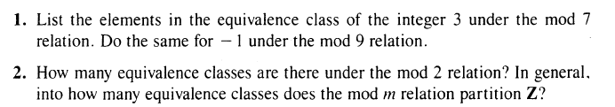 Solved 1. List the elements in the equivalence class of the | Chegg.com