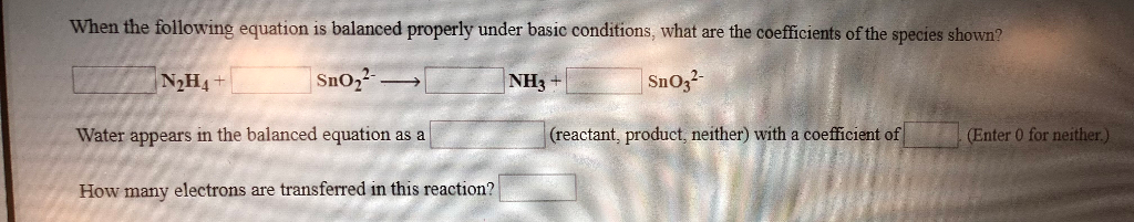 Solved When The Following Equation Is Balanced Properly Chegg