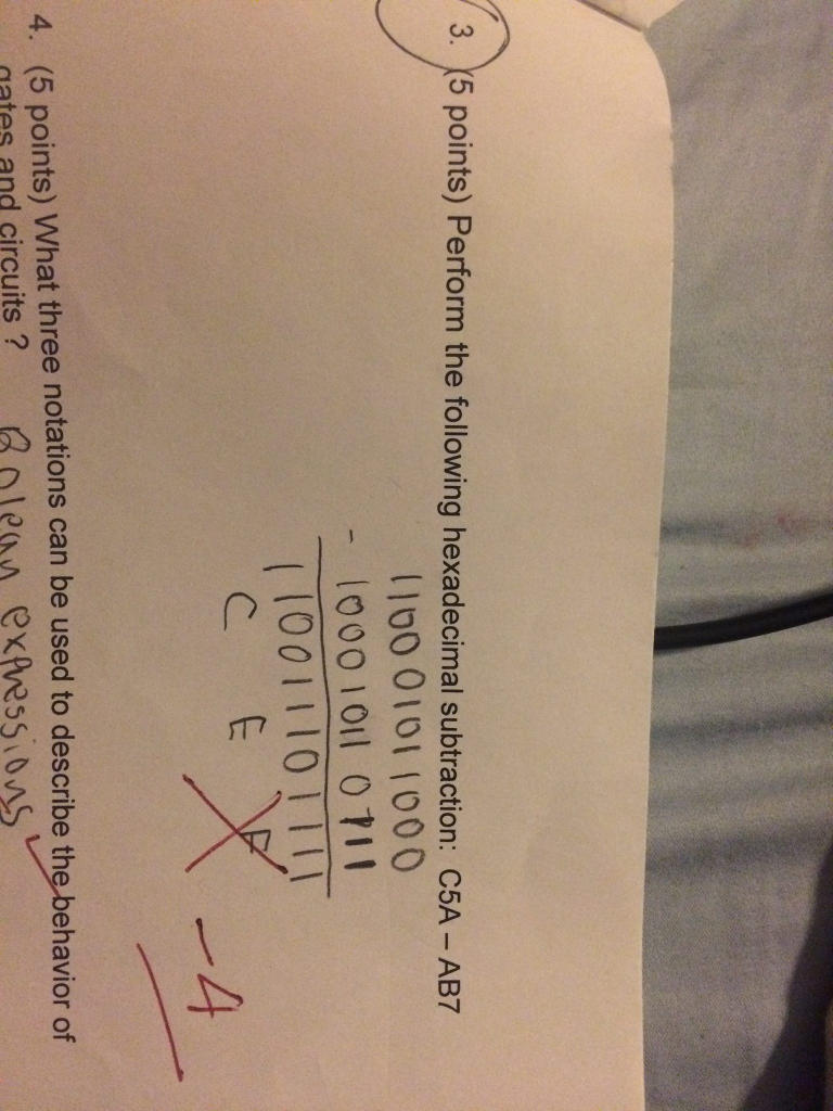 Solved Perform the following hexadecimal subtraction: C5A - | Chegg.com