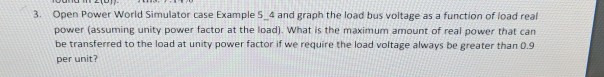 Solved 3. Open Power World Simulator case Example 5 4 and | Chegg.com