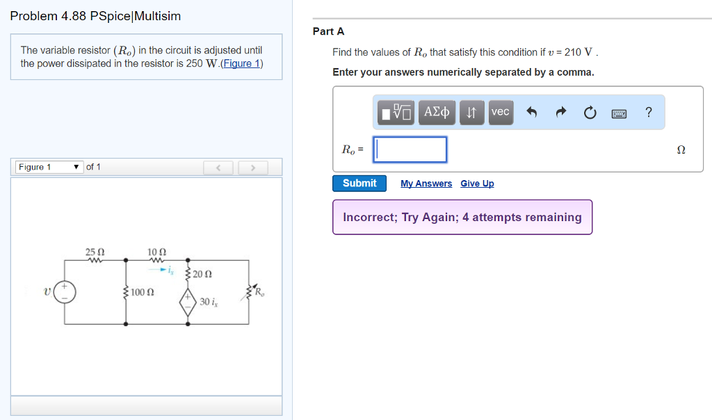 Solved The variable resistor (R_0) in the circuit is | Chegg.com