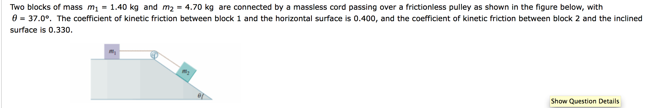 Solved Two blocks of mass m1 = 1.40 kg and m2 = 4.70 kg are | Chegg.com
