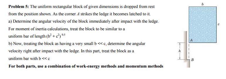 Solved The uniform rectangular block of given dimensions is | Chegg.com