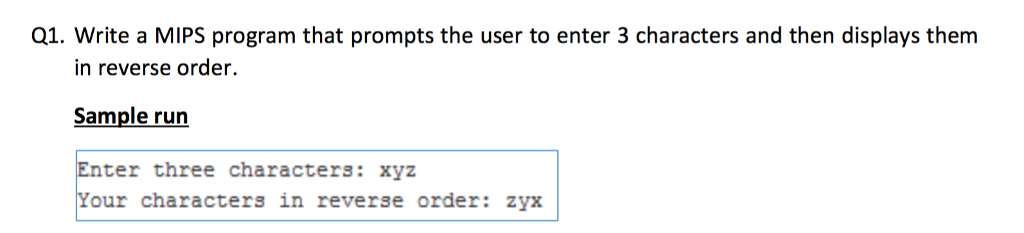 Solved Q1. Write a MIPS program that prompts the user to | Chegg.com