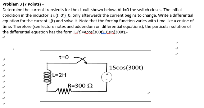 Solved Determine The Current Transients For The Circuit
