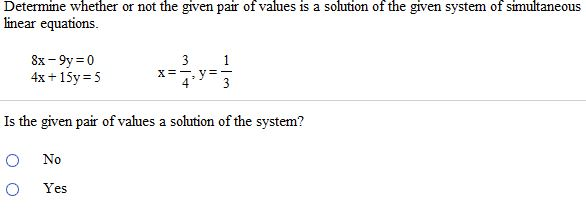 Solved Determine whether or not the given parr of values is | Chegg.com