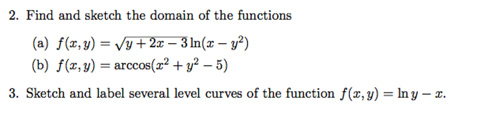 Solved Find and sketch the domain of the functions f(x, y) | Chegg.com