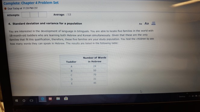 Solved Complete: Chapter 4 Problem Set e Due Today at 11:59 | Chegg.com