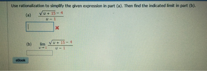 Solved Use rationalization to simplify the given expression | Chegg.com