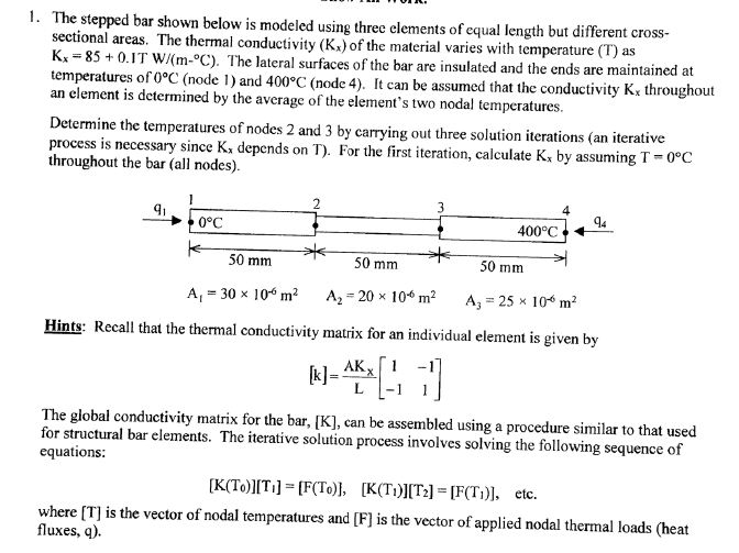 Solved 1. The stepped bar shown below is modeled using three | Chegg.com