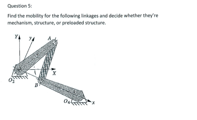 Solved Question 5 Find the mobility for the following | Chegg.com