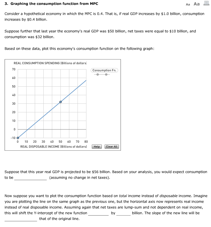 Solved Graphing the consumption function from MPC Consider | Chegg.com Solved Graphing the consumption function from MPC Consider | Chegg.com
