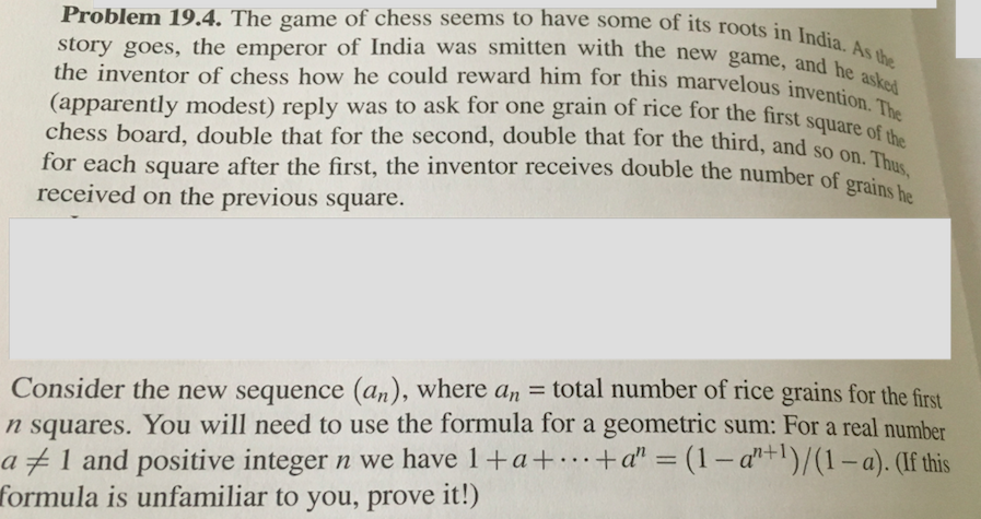 Solved Problem 19.4. The game of chess seems to have some of | Chegg.com
