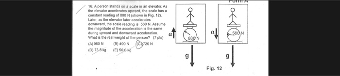 Solved A person stand on a scale in an elevator. As the | Chegg.com