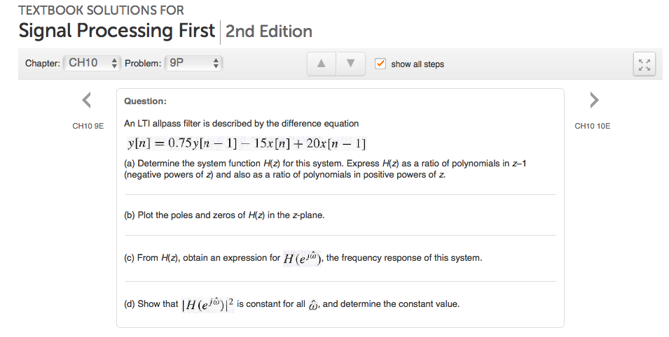Solved Question is P-10.9 for the DSP First (2nd edition | Chegg.com