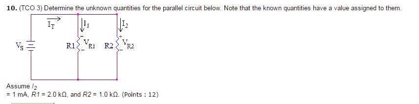 Solved Determine the unknown quantities for the parallel | Chegg.com