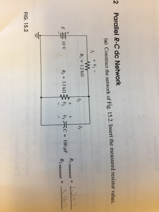 Solved 2 Parallel R-C dc Network (a) Construct the network | Chegg.com