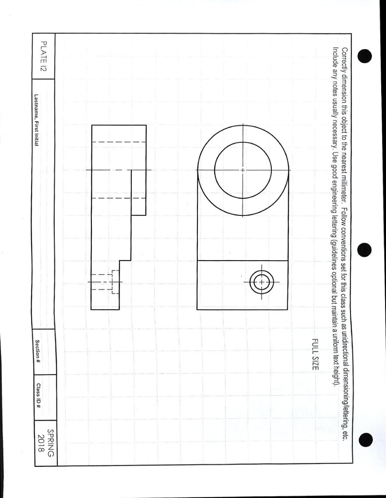 Solved Correctly dimension this object to the nearest | Chegg.com