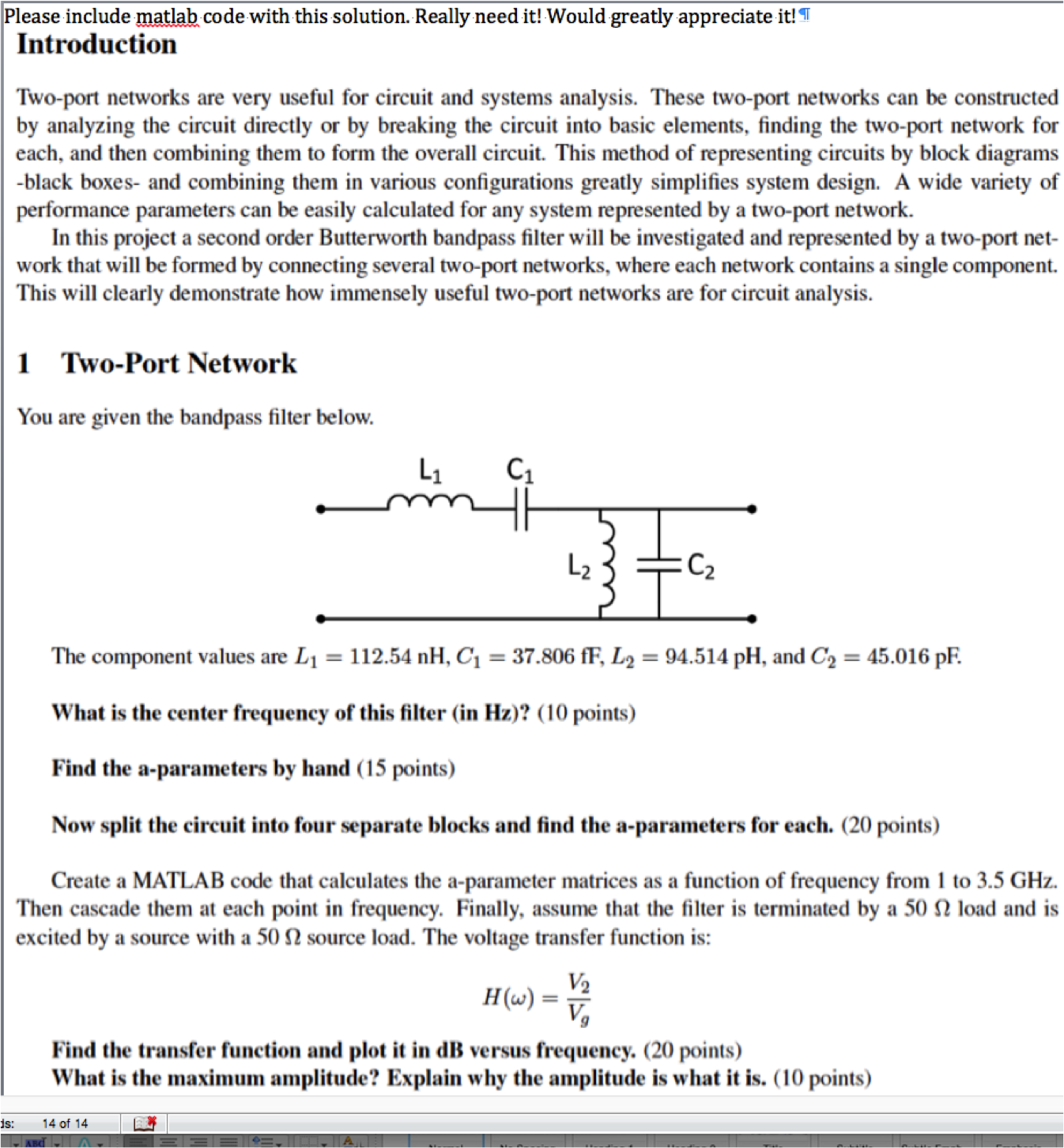 Two-port networks are very useful for circuit and | Chegg.com