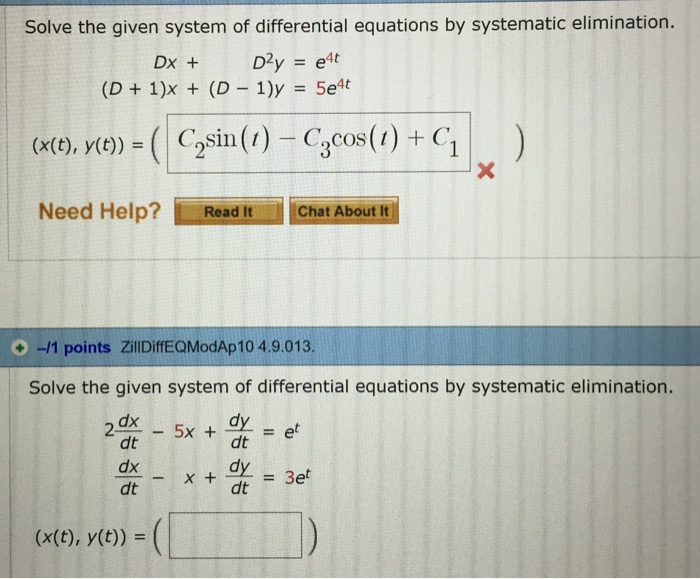 Solved Solve the given system of differential equation by | Chegg.com Solved Solve the given system of differential equation by | Chegg.com