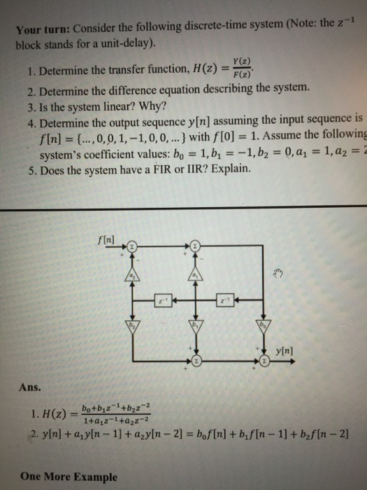 Solved Your turn: Consider the following discrete-time | Chegg.com