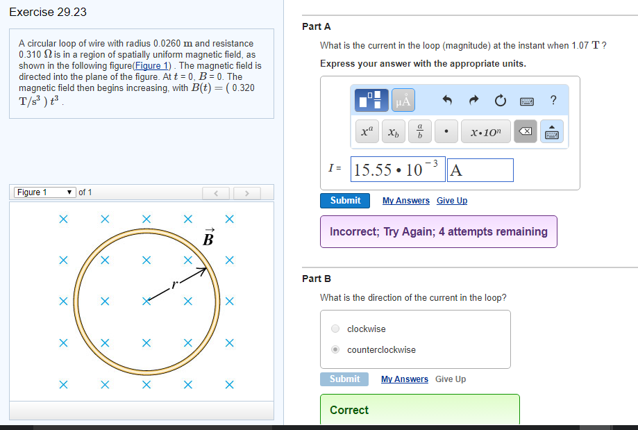 Solved A circular loop of wire with radius 0.0260 m and | Chegg.com
