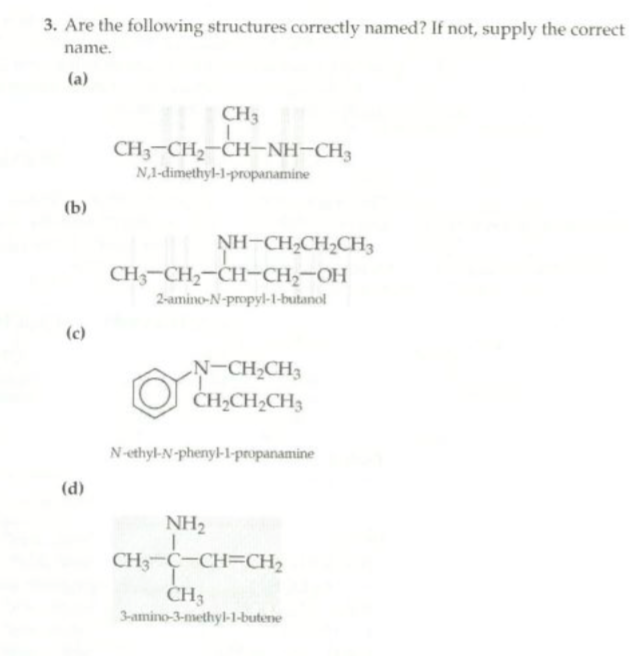 Solved 3. Are the following structures correctly named? If | Chegg.com