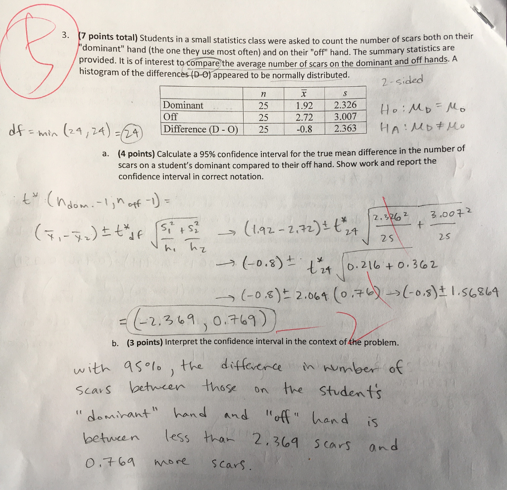 Solved 3?07 points total) Students in a small statistics | Chegg.com